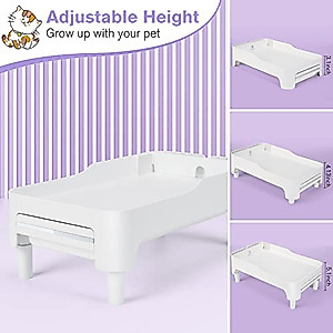 BEBOBLY Raised Cat Feeder Stand | Elevated Holder for Automatic Cat & Dog Feeders (4-6L) | Adjustable Height Pet Food Dispenser Shelf for Kitten Adult Cats Pet Supplies | Protect Pets Neck Health