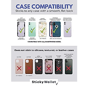 LIFESTYLE DESIGNS The StickyWallet – Premium Spandex Stick-on Phone Wallet Card Holder for any Case – Unique Double Pocket Design + Finger Strap (1 Pack)