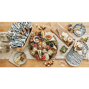 Mud Pie Leaf Napkin Set, Blue, 18" x 18"