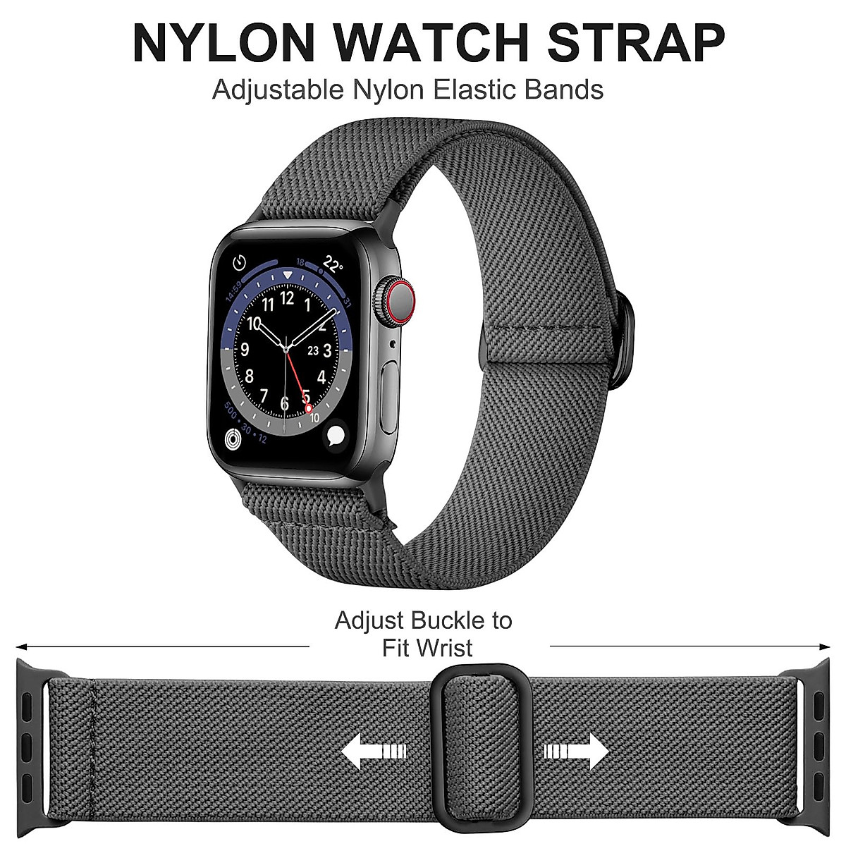 Adorve Stretchy Band Compatible with Apple Watch Band Ultra 2 49mm 46mm 45mm 44mm 42mm 38mm 40mm 41mm Men Women, Soft Nylon Elastic Braided Strap for iWatch Bands Series 10/SE/9/8/7/6/5/4/3/2/1