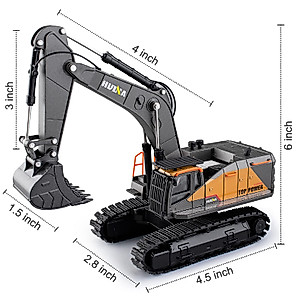 1/50 Scale Metal Excavator Toy, Diecast Engineering Construction Vehicles, Digger Trucks Toys for Boys Kids