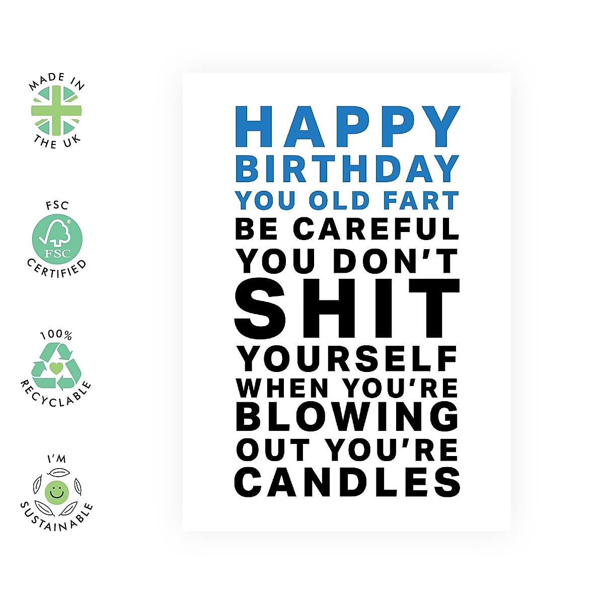 Central 23 funny male birthday cards - Rude Birthday Card For Dad - Husband Wife Him Her - Jokes Banter - 30th 50th 60th - Vegan Ink - Comes With Fun Stickers - Made In The UK