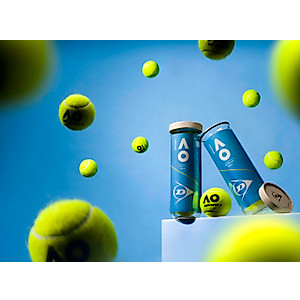 Dunlop Sports Australian Open AO Extra Duty Tennis Balls - Case of 24 cans (72 Balls)