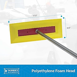 Professional Snow Rake, Snow Broom for Cars & Trucks - Heavy Duty, Oversized 17-Inch Foam Head, Lightweight & Strong Handle, 48-Inch Reach for Easy Snow Removal