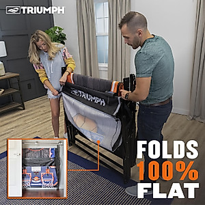 Triumph Sports Run n Gun Arcade Basketball Shootout Game Fully and Semi Assembled Out of The Box Fold Out and Play! Folds 100% Flat for Complete Storage Fully Portable, Play Inside or Outside