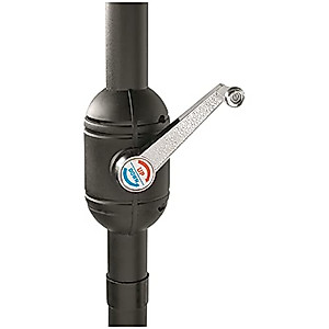 CASTLECREEK Two-Tone 9' Outdoor Patio Umbrella Push-Button Tilt Sun Shade for Deck, Yard, Backyard, Pool, Khaki/Black