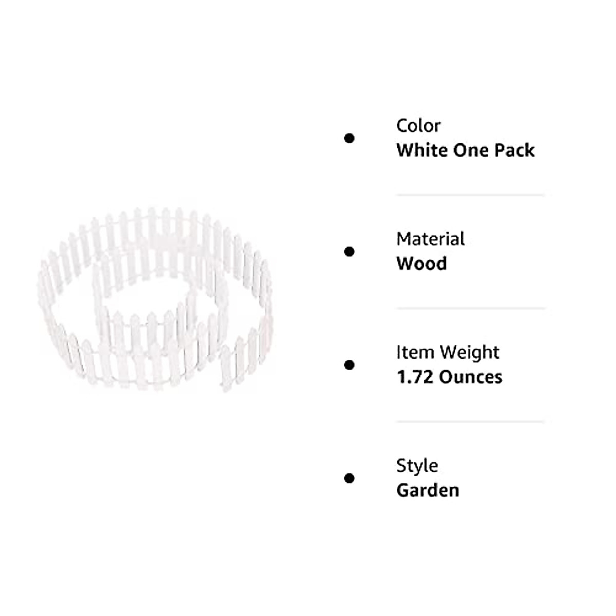 Prsildan 40 Inches Miniature Fairy Garden Fence, DIY Wood Picket Fence Mini Ornament for Dollhouse