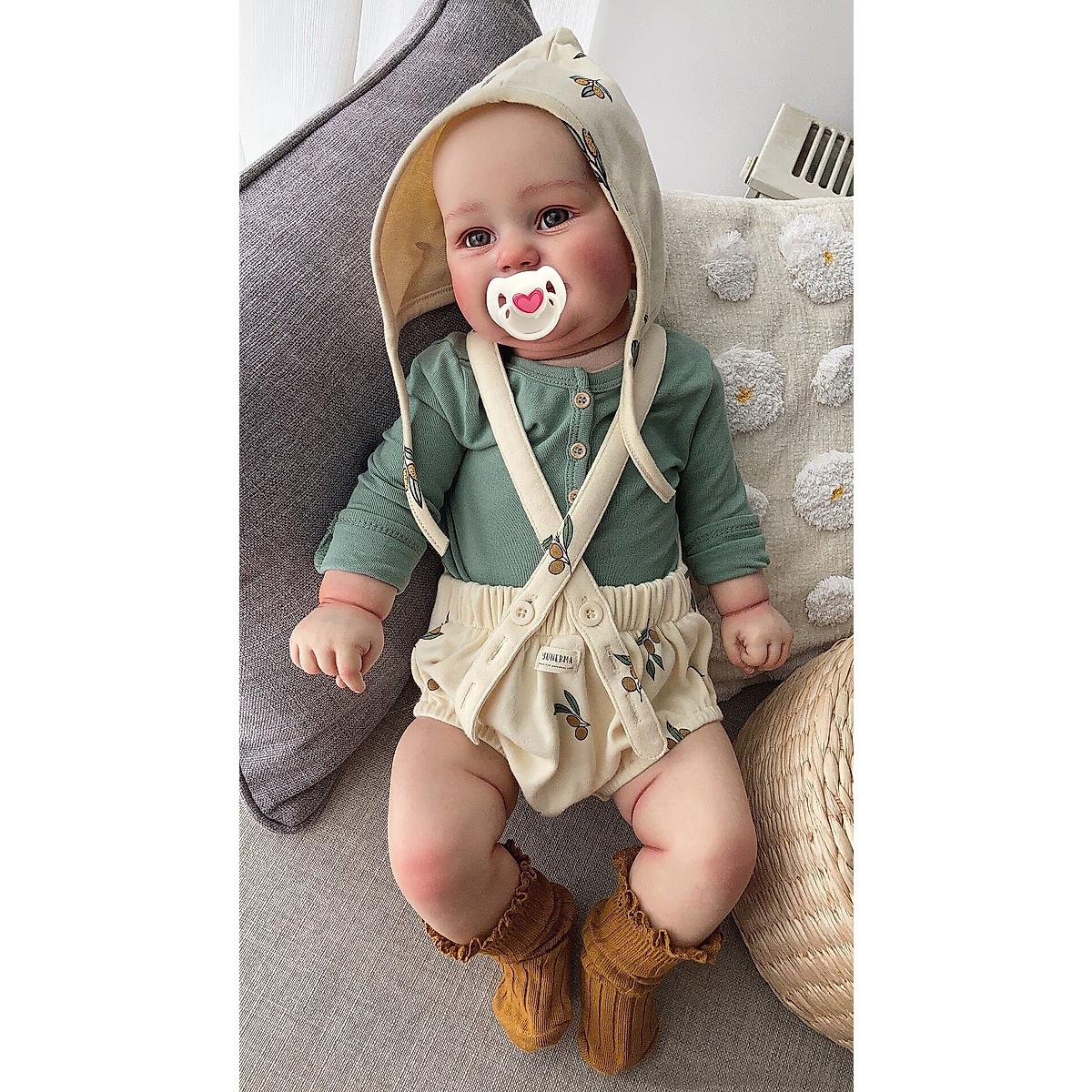 Anano Reborn Baby Doll Newborn 24 Inches Silicone Reborn Toddler Doll Hand Drawn Veins Baby Doll Real Life Size Baby Doll Toy for Age 3+ Birthday Gift Therapy for Dementia Patient