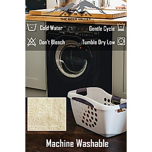 Cotton Bath Mat Rug 2 Piece Set - Light Yellow, Reversible Bathroom Rugs Soft & Absorbent Quick Dry Mats, Washable Plush Hotel Quality Tufted Mats for Shower, Bath Tub, Toilet - 21x34 & 17x24 Inches