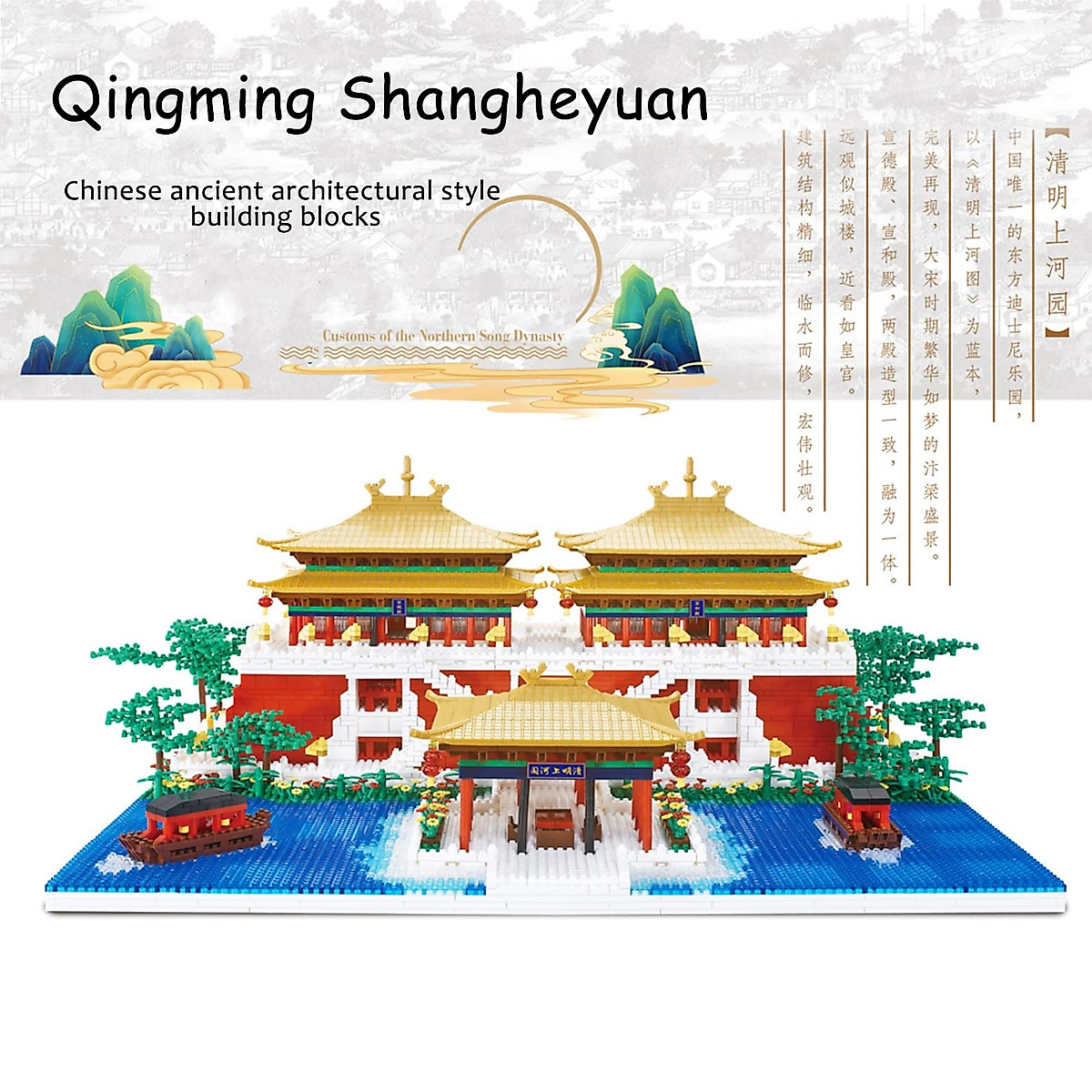 SXPC Micro Brick Kit (6818PCS) Chinese Style Building Adult Difficult Assembly Building Block Ornaments