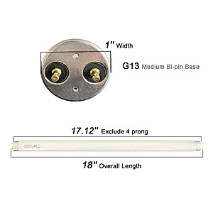 Goandwin 2 Pack 18 inch F15T8/BL 350BL Replacement Black Light Blue Bulbs, F15W T8 BL Linear Fluorescent Lamps