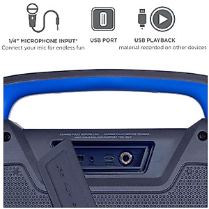 Ion Explorer Express Outdoor Party Speaker with Rechargeable Battery, Bluetooth and Radio for Birthday, Pool Party, BBQ – Premium Wide Sound, Three Speakers, USB Charging & App (Renewed)