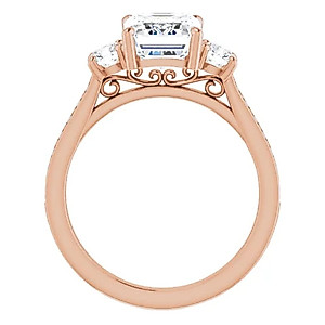 925 Silver,10K/14K/18K Solid Rose Gold Handmade Engagement Ring 2 CT Emerald Cut Moissanite Diamond Solitaire Wedding/Gorgeous Gifts for/Her Wife Ring