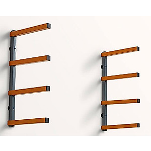 Bora Portamate Wood Organizer and Lumber Storage Metal Rack with 4-Level Wall Mount - Indoor & Outdoor Use - PBR-004