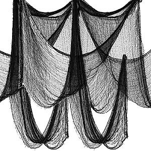 Yobbai 6 Pack Halloween Black Creepy Cloth - Halloween Decorations Clearance - 30X72 Inch Spooky Fabric Cloth for Haunted House - Creepy and Spooky Halloween Decorations for Party Outdoor Or Indoor