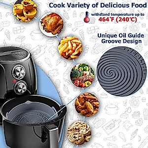 HealthyFry Silicone Air Fryer Liner 8 inch - Reusable Air Fryer Silicone Basket,Heat Resistant Easy Cleaning Air fryers Silicone Pot Round for 3 to 5 Qt. Air Fryer Oven Accessories