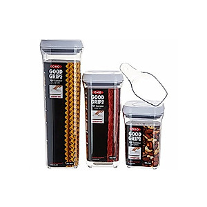 OXO Good Grips 3 Piece Pop Container Set with Scoop,White