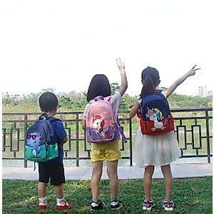 POWOFUN Kids Toddler Preschool Travel Backpack Cool Cute Cartoon Daypack (Dinosaur Green)