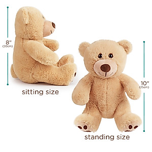 LotFancy Teddy Bear Stuffed Animal, 8 inch Brown Teddy Bear Plush Toy, Valentines Day Gifts for Girlfriend, Birthday for Kids