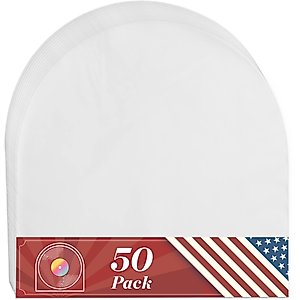 Claev 50 Inner Record Sleeves for 33 LP Vinyl Records (12 inch, U-Shape, Translucent), No Bunching Anti Static Protective Covers for Album Storage