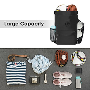 WANDF Drawstring Backpack Sports Gym Bag with Shoes Compartment, Water-Resistant String Backpack Cinch for Women Men (Small,Black)