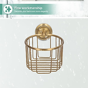 Toilet Paper Holder Stand, Brass Toilet Tissue Organizer Wall Mounted Toilet Paper Holder Tissue Roll Storage Rack Bathroom Tissue Organizer Tissue Roll Basket Rack for Bathroom