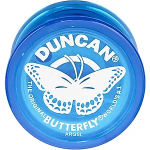 Duncan Toys Butterfly Yo-Yo, Beginner Yo-Yo with String, Steel Axle and Plastic Body, Blue