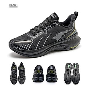 Mens Workout Shoes for Gym Lifting Cross Trainer Comfortable Crossfit Wide Toe Box Athletic Sports Running Shoes Black Size US Men 8.5