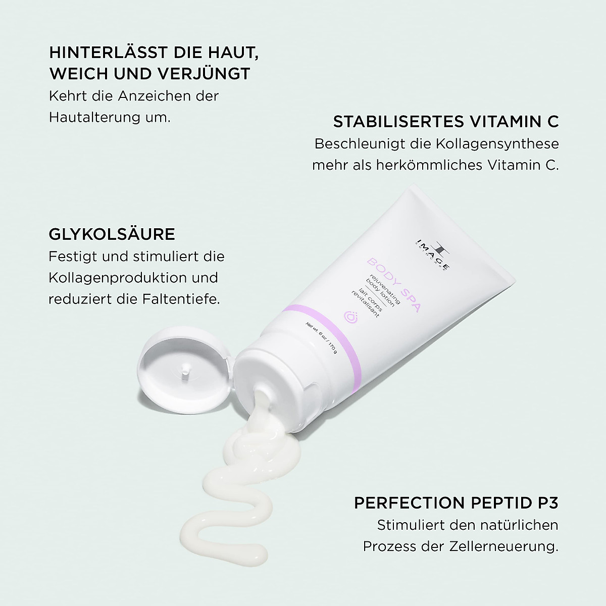 IMAGE Skincare, BODY SPA Body Lotion, Glycolic Acid, Macadamia Seed Oil and Shea Butter to Moisturize and Resurface Rough Dry Skin, 6 oz