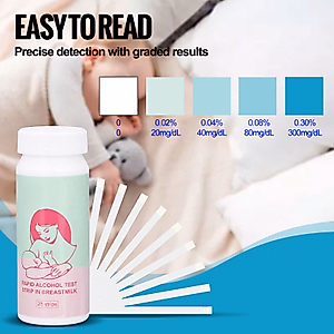 25pcs Breastmilk Test Strips Accurate Fast Detect with Bottle for Mother-Breastmilk Alcohol