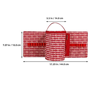 SEWACC Knitting Tools Bag Crochet Organizer Bag Yarn Storage Tote Knitting Accessories Supplies Yarn Holder with Grommets Crochet Project Case