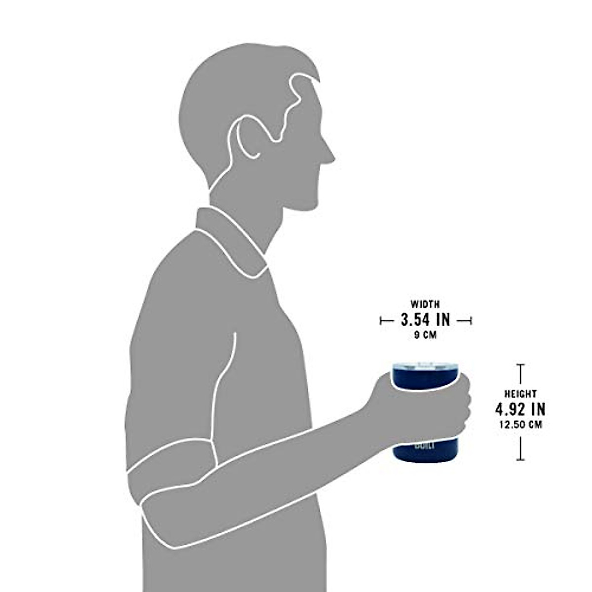 BUILT 12 Ounce Double Wall Stainless Steel Desk Mug