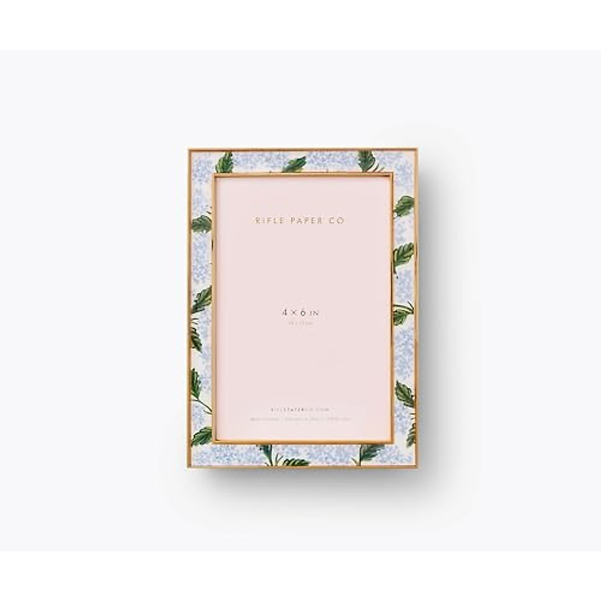 RIFLE PAPER CO. Hydrangea 4x6 Picture Frame For Special Photos With Friends And Family, Stylized Pattern Single Photo Frame For Desks, Cabinets, And Nightstands