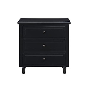 SOFTSEA Wood Nightstand Small Drasser for Bedrom 3 Drawer Bedside Table End Table with Storage Drawers