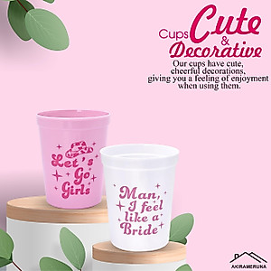 AKIRAMERUNA Bachelorette Party Cups 12 Pack Let's Go Girls Reusable Bachelorette Party Plastic Cups, Bridal Shower Party Supplies Wedding Engagement Party Supplies Favors Decorations 16oz