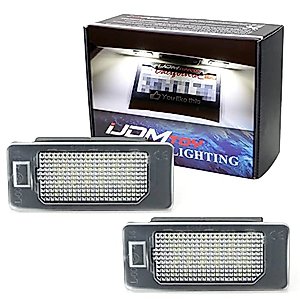 iJDMTOY OEM-Fit 3W Full LED License Plate Light Kit Compatible With BMW 1 2 3 4 5 Series X3 X4 X5 X6, Powered by 24-SMD Xenon White LED & CAN-bus Error Free