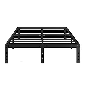 Bednowitz King Metal Platform Bed Frame, 12 Inch King-Size-Bed-Frames with Heavy Duty Steel Slats, Noise Free Mattress Foundation No Box Spring Needed, Easy Assembly, Black