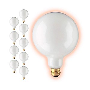 GoodBulb 1OO Watt G40 Globe Light Bulbs | Frosted Finish Medium E26 Base 2700K Warm White Light | Dimmable 1OOW 1300 Lumens | Ideal Vanity Light Bulbs | Pack of 10 Bulbs