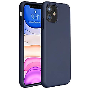 Miracase Liquid Silicone Phone Case Compatible with iPhone 11 6.1 inch(2019), Gel Rubber Full Body Protection Cover Case Drop Protection Case (Navy Blue)