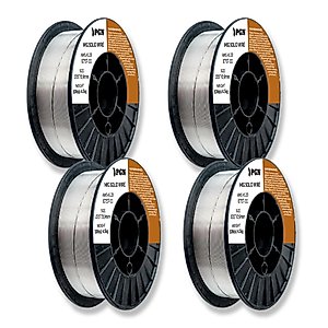 (4 Pack) PGN Flux Core Welding Wire - E71T-11 .035 Inch, 10 Pound Spool - Gasless Mild Steel MIG Welding Wire with Low Splatter - For All Position Arc Welding and Outdoor Use