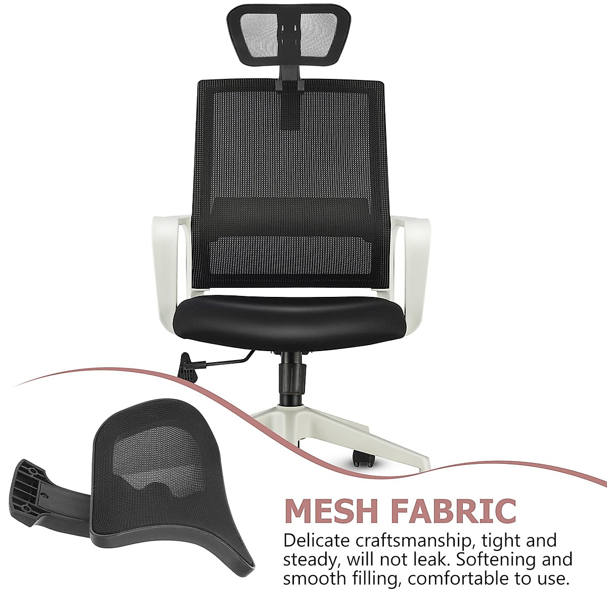 LIFKOME Wheelchair Accessories Chair Mesh Headrest Office Chair Headrest Universal Attachment Neck Support Cushion Height Adjustable Head Pillow for Office Computer Chair Black Adjustable Pillows