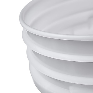 Letica Premium 7 Gallon Bucket, HDPE, Natural, 6 Pack