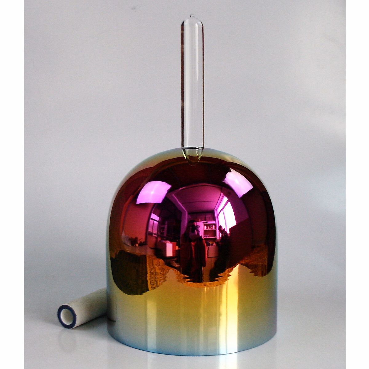 Colorful Crystal Singing Bowl With Handle Note B 4th Octave 5"