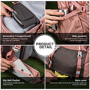 MOUNTAINTOP 40L Hiking Backpack for Women Outdoor Backpack with Rain Cover for Camping,Cycling and Traveling