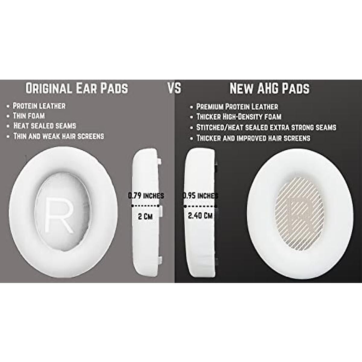 Premium Replacement NC700 Ear Pads / NC700 UC Pads Cushions Compatible with Bose NC700 Headphones/Bose Noise Cancelling 700 Headphones/Bose NC700 UC Headphones (White). Great Comfort/Durability