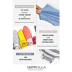 Emprella Cotton Underwear Set for Women, 5 pcs Pack Seamless Women's Underwear, Cheeky Hipster Panties, Solid Bliss, Medium