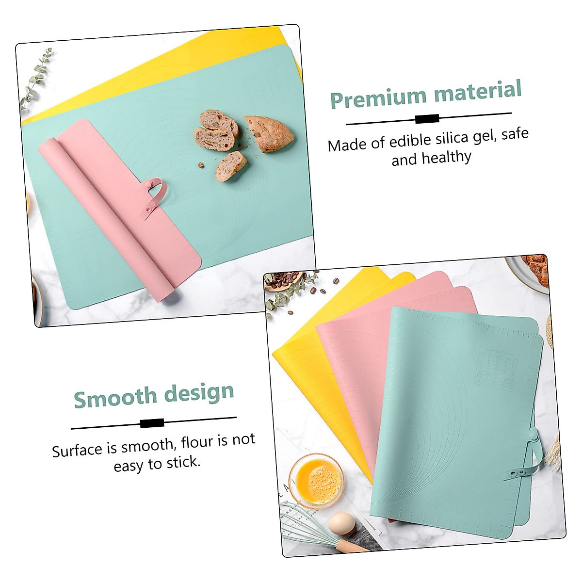 BESTonZON Pizza Dough Kneading Mat Silicone Bakeware Nonstick Bakeware Cookies Dough Pie Rolling Mat Reusable Baking Sheet Dough Pad Dough Rolling Pad Flour Pad Kitchen Accessory Silica Fondant Pad