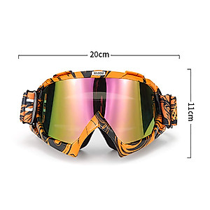 ATV Cycling Goggles Motorcross Motorcycle Safety Glasses for Women Men Youth Shatterproof Anti-UV Dustproof Soft Sponge Padded Dirtbike Racing Snowboard Ski Goggle Green Black-Tinted Lens KG10