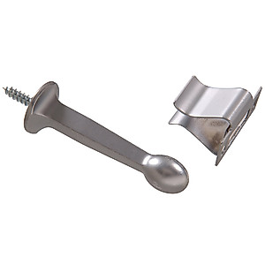 Hardware Essentials by Hillman 852924 Rigid Door Stops with Holder Satin Chrome White