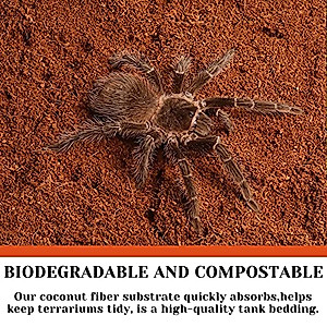 Hamiledyi Coconut Fiber Substrate Reptile Terrarium Bedding Organic Loose Hermit Crab Habitat Coco Fiber for Tortoise Crested Gecko Lizards Frogs Tarantulas (2 Pack)